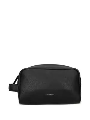 Calvin Klein Textured Handle-strap Wash Bag - Black