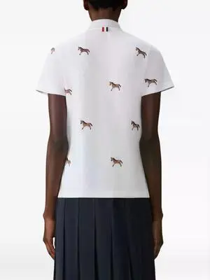 Thom Browne Horse-embroidered Polo Shirt