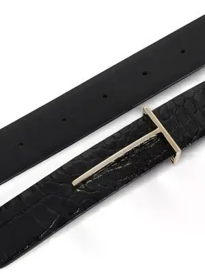 TOM FORD Crocodile-effect Metal Belt