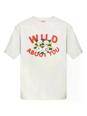 Kenzo Wild Tiger Cartoon-print T-shirt - Grey