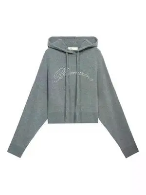 Blumarine Rhinestone-embellished Hoodie - Grey