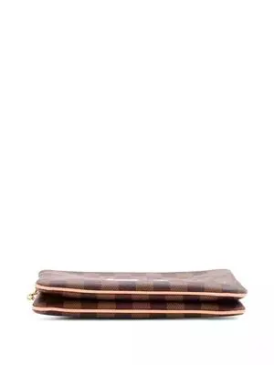 LOUIS VUITTON Double Zip Pochette Damier Clutch