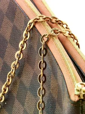 LOUIS VUITTON Double Zip Pochette Damier Clutch