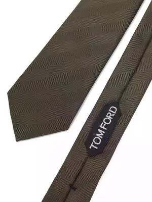 TOM FORD Herringbone Silk Neck Tie - Brown