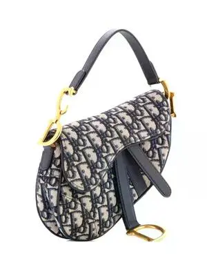 Dior Saddle Oblique Canvas Mini Shoulder Bag - Blue