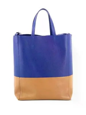 Celine Vertical Bi-cabas Tote Grained Calfskin Small Shoulder Bag - Blue