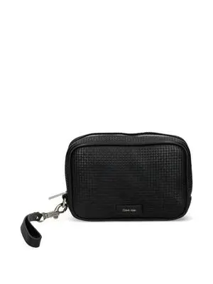 Calvin Klein Textured Wristlet Wash Bag - Black