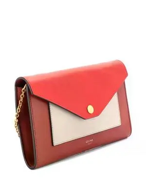 Celine Pocket Envelope Leather Shoulder Bag