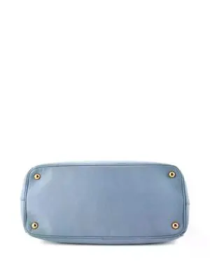Prada Double Zip Lux Saffiano Leather Medium Tote - Blue