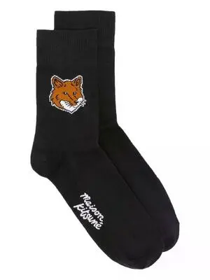 Maison Kitsuné Fox-embellished Socks - Black