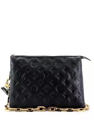 LOUIS VUITTON Coussin Pm Crossbody Bag Monogram Embossed Lambskin - Black