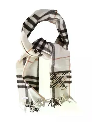 Burberry Check-pattern Fringed Scarf - Neutrals