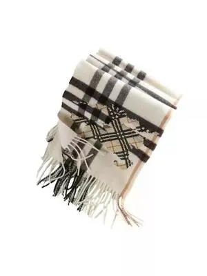 Burberry Check-pattern Fringed Scarf