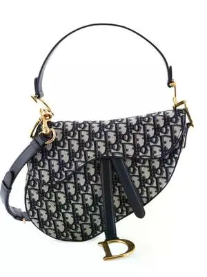 Dior Saddle Handbag Oblique Canvas Medium - Blue