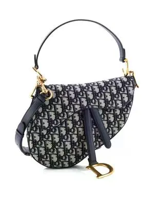 Dior Saddle Handbag Oblique Canvas Medium - Blue