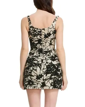 Dress The Population Sleeveless Square Neck Fit And Flare Mini Dress
