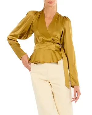 SECRET PON-PON Hailey Wrap Blouse - Gold