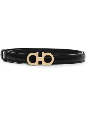 FERRAGAMO Gancini Leather Belt - Black