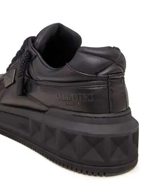 Valentino Garavani One Stud Xl Leather Sneakers - Black