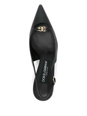 Dolce & Gabbana Leather Slingback Pumps - Black