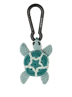 Alanui Turtle Crochet Keyring - Clear Blue