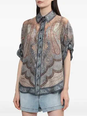Zimmermann Wanderlust Silk Shirt - Blue