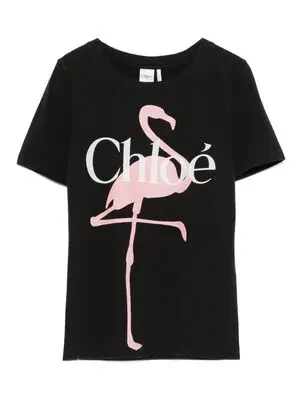 Chloé Printed Cotton T-shirt - Black