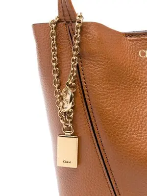 Chloé Spin Small Leather Tote - Leather Brown