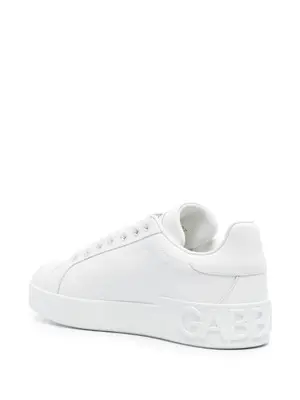 Dolce & Gabbana Portofino Leather Sneakers - White