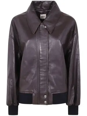 Khaite Shelman Leather Jacket - Brown