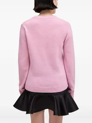 GANNI Wool Crewneck Sweater - Pink