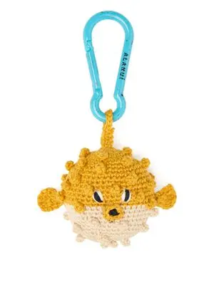 Alanui Puffer Fish Crochet Keyring - Yellow