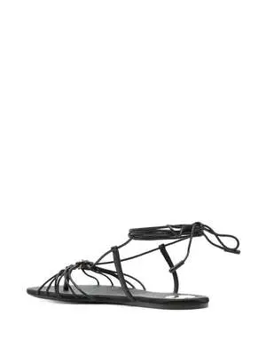 Saint Laurent Babylone Satin Flats - Black