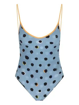 Fendi Polka Dot Print Swimsuit - Black