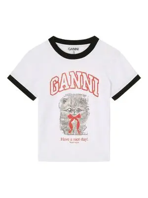 GANNI Organic Cotton T-shirt - White