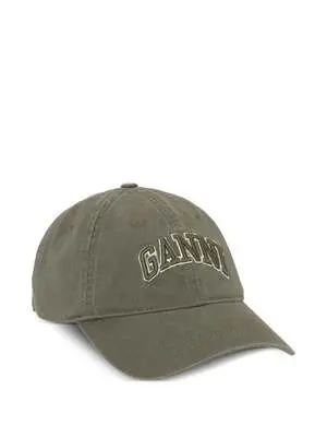 GANNI Organic Cotton Baseball Cap - Green