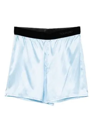 TOM FORD Silk Pajama Shorts - Clear Blue