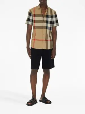 Burberry Check Cotton Shirt - Beige