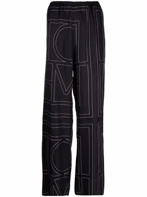 TOTEME Silk Pajama Trousers - Black