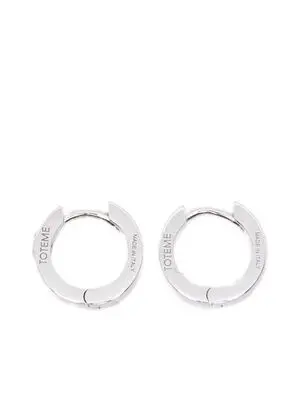 TOTEME Engraved Logo Hoop Earrings - Silver
