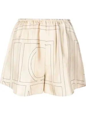 TOTEME Silk Pajama Shorts - Ivory