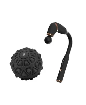 PURSONIC Ultimate Muscle Recovery Bundle: Deep Tissue Massage Gun + Vibrating Massage Ball - Black