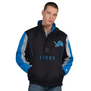 STARTER Detroit Lions Gridiron Half-zip Jacket