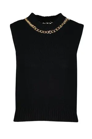 BISHOP + YOUNG Savoy Chain Detail Sweater Tank - Black