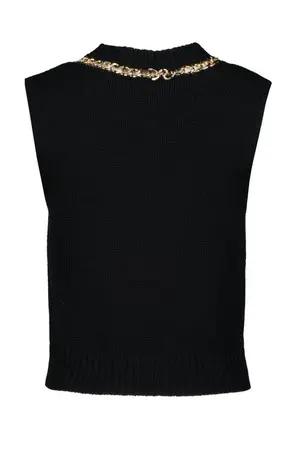 BISHOP + YOUNG Savoy Chain Detail Sweater Tank - Black