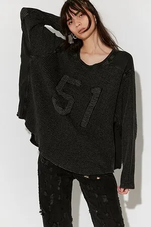 Free People Fp One Blake Graphic Thermal - Black
