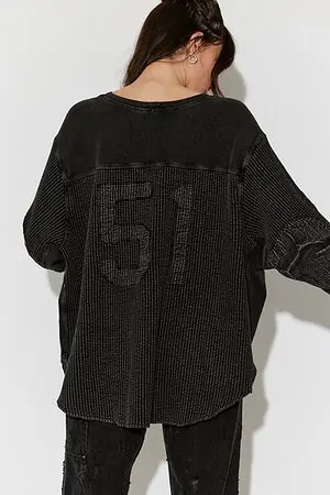 Free People Fp One Blake Graphic Thermal - Black