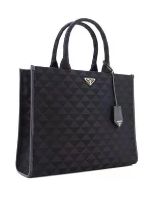 Prada Symbole Shopper Jacquard Large Tote Bag