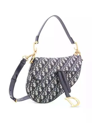 Dior Saddle Handbag With Strap Oblique Canvas Medium Shoulder Bag - Blue
