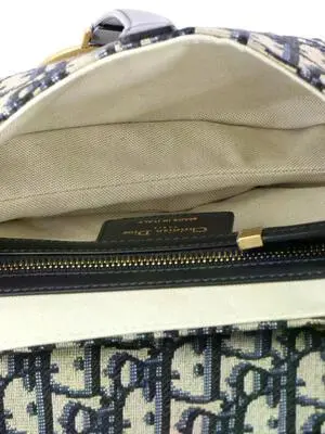 Dior Saddle Handbag With Strap Oblique Canvas Medium Shoulder Bag - Blue